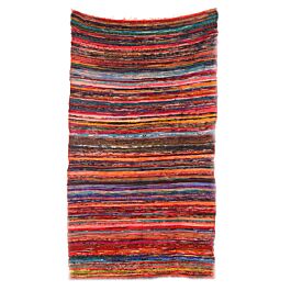 150 X 90cm Luxury Rag Rug - Orange - Mix.co.uk