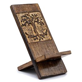 Wooden Carved Phone Stand - Tree Of Life - Mix.co.uk