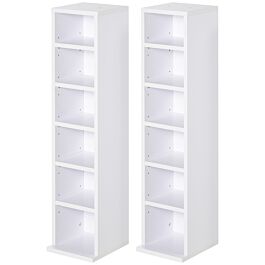 Homcom 204 Cd Media Display Shelf Unit Set Of 2 Blu-ray Dvd Tower Rack ...