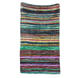 150 X 90cm Luxury Rag Rug - Green - Mix.co.uk