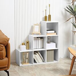 Homcom 3-tier Step 6 Cubes Storage Unit Particle Board Cabinet Bookcase ...