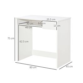 Homcom Compact Small Computer Pc Table With Keyboard Tray Drawer Study ...